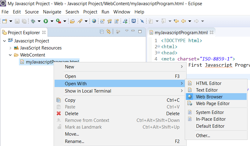 How To Write JavaScript In Eclipse IDE Scientech Easy